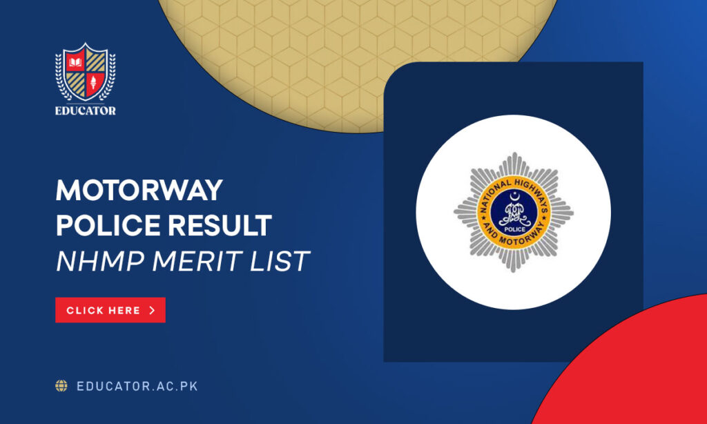 Motorway Police Result 2024 NHMP Written Test Merit List - Educator.ac.pk